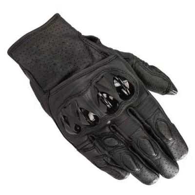 China Shockproof Breathable Touch Screen Leather Carbon Fiber Knuckle Motorcycle Gloves for sale