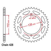 China Custom Motorcycle Sprocket 47t 428 for Kawasaki KX65 KLX150 KLX125 Perfect Upgrade for sale