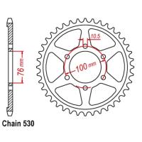 China Replace/Repair Custom Steel 530 38T-52T Motorcycle Rear Sprocket for Suzuki GSX400F GSX750 GS550 for sale