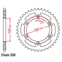China Custom 520 38T 49T 50T 51T Motorcycle Sprocket for Yamaha YZ450F WR450F YZ250F YZ125 for sale