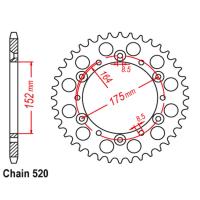 China Steel 42T 54T motorcycle 520 sprocket for Yamaha TT250R XT500 YZ250 WR250 from Silver for sale