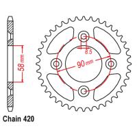 China 45 steel/A3 steel 37T 420 Rear Sprocket for Honda CRF50 XR50 Motorcycle Custom Design for sale