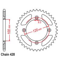 China Custom Steel 428 44-56T Motorcycle Rear Sprocket for Yamaha YZ85 YZ80 Purpose Replace for sale