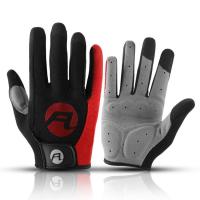 China Unisex Anti-Slip Full Finger Cycling Gloves with Customized Designs and Touch Screen for sale