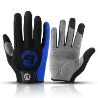 China Unisex Anti-Slip Full Finger Cycling Gloves with Customized Designs and Touch Screen for sale