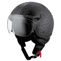 China Custom Vintage Retro Leather Motorcycle Helmet ECE 22.06 with High Density EPS Liner for sale