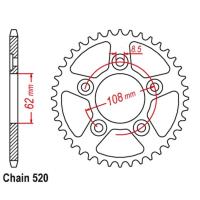 China Custom 520 39T 40T 41T Motorcycle RS 125 Sprockets for Aprilia RS125 and Customizable for sale