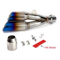 China Double Pipe Exhaust Muffler for Customized CBR150 NINJA400 Motorcycle in Natural Colo for sale