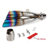 China Double Pipe Exhaust Muffler for Customized CBR150 NINJA400 Motorcycle in Natural Colo for sale