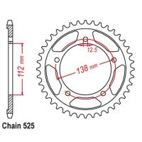 China 38-47T 525 Motorcycle Rear Sprocket for Honda VT750 Shadow CB 600 CBR600 OEM Service for sale