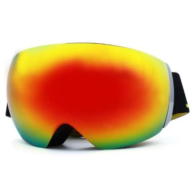 China Custom Logo UV400 Anti-Fog Spherical Mirror Snowboard Goggles with 3 Layers Foam for sale