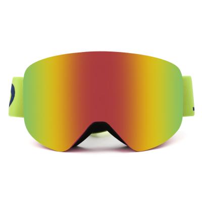 China Stylish Adult Ski Goggles with Adjustable Anti Slip Strap and Magnetic Cylindrical Lens for sale