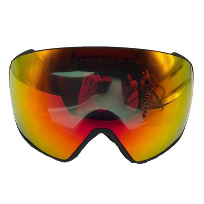 China Custom Logo Double Anti-Fog UV400 Prescription Ski Goggles Magnetic Polycarbonate Design for sale
