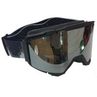 China Adjustable Silicone Strap Magnetic Ski Goggles with Anti-fog Lens and Cylindrical Shape for sale