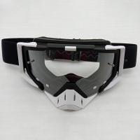 China Black White/Black Frame Color Motocross MX Goggles with Nose Guard and Anti-Fog Lens for sale