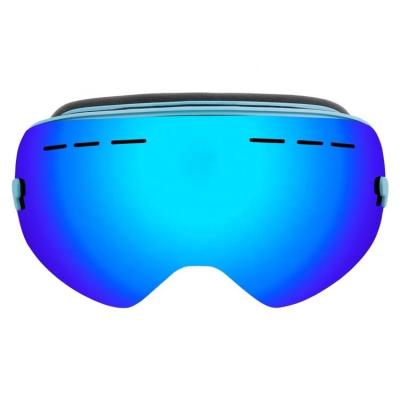 China Colour Plating Snow Glasses Ski Goggles with 3 Layers Foam and Custom Color Lenses for sale