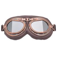 China Custom Old Style Motorcycle Goggles with Adjustable High Strap and Anti-scratch Lens for sale