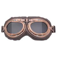China Custom Old Style Motorcycle Goggles with Adjustable High Strap and Anti-scratch Lens for sale