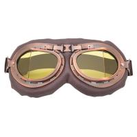 China Custom Old Style Motorcycle Goggles with Adjustable High Strap and Anti-scratch Lens for sale