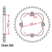 China Replace/Repair Steel 38T 39T 520 ATV Rear Sprocket for Honda TRX400EX TRX400X TRX250R for sale