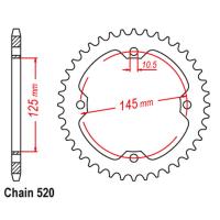 China 520 Chain Model Custom ATV Raptor 700 Sprocket 36T 38T for Yamaha YFM 700 250 350 Raptor for sale