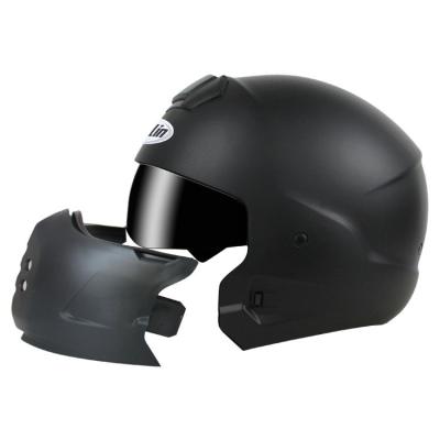 China Black Custom DOT ECE Approved Motorcycle Full Face Helmet with Removable Chin Pad for sale