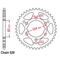 China Custom Steel 30-42T 520 ATV Rear Sprocket for Polaris Trail Blazer 330 Made to Order for sale