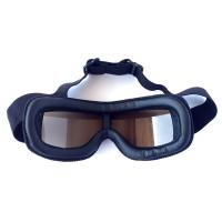 China Silicone Strap Customizable Vintage Leather Motorcycle Riding Goggles for Helmet for sale