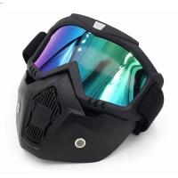 China Custom Logo Black Motorcycle Motocross Goggles with Removable Mask and Black Color for sale