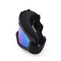China Custom Logo Black Motorcycle Motocross Goggles with Removable Mask and Black Color for sale