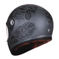 China Certified Glass Fiber Retro Style Full Face Motorcycle Helmet with Comfortable Lining for sale