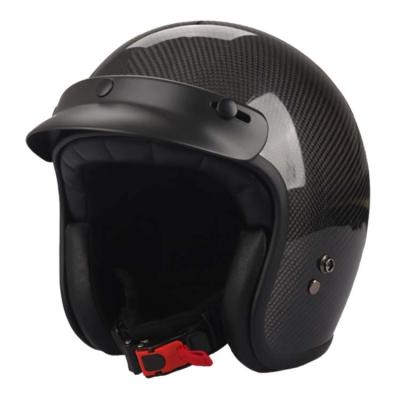 China Custom ECE Certification Open Face Retro Carbon Fiber Helmet for Customer Requirements for sale