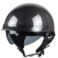 China M.L.XL.XXL Black Carbon Fiber Motorcycle Helmet Half Face DOT ECE Certification Custom for sale