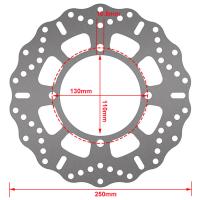 China Stainless Steel 420 Motorcycle Rear Brake Disc for Kawasaki Z1000 ZX10R ZX14R 250mm for sale