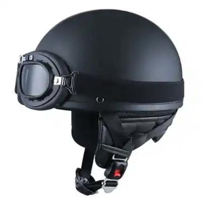 China Head Safety Protection ABS Retro Motorcycle Half Helmet with Goggles in German Style for sale