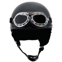 China Head Safety Protection ABS Retro Motorcycle Half Helmet with Goggles in German Style for sale