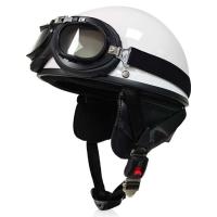 China Head Safety Protection ABS Retro Motorcycle Half Helmet with Goggles in German Style for sale