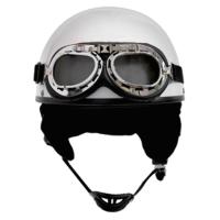 China Head Safety Protection ABS Retro Motorcycle Half Helmet with Goggles in German Style for sale