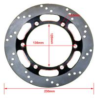 China 5mm Thickness Custom 230mm Motorcycle Rear Brake Disc Rotor for Kawasaki KLR650 KLE500 for sale