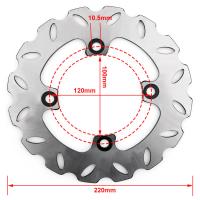 China Durable and 220mm Custom Rear Brake Disc Rotor for Kawasaki ER6N ZX6R Z750 ZX9R ZX10R for sale