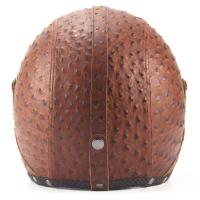 China Support OEM/ODM/Laser Printing Logo Retro Brown Leather Motorcycle Helmets for sale