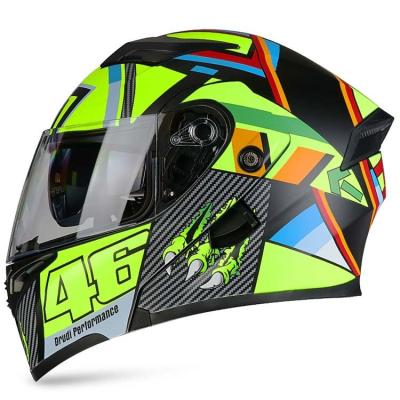China DOT Certified Custom Double Lenses Modular Flip Up Motorcycle Helmet for M-L-XL-XXL for sale