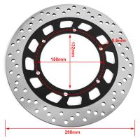 China Stainless Steel 420 Rear 298mm Brake Rotor Disc for Yamaha XVS1300 Natural Color Black for sale