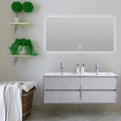 China Wall Hung Bathroom Vanity Unit 800mm Waterproof LED Mirror Cabinet Set for sale