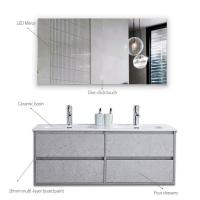 China Wall Hung Bathroom Vanity Unit 800mm Waterproof LED Mirror Cabinet Set for sale