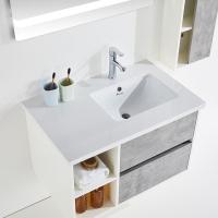 China Wall Mount Bathroom Cabinet with Mirror and LED Light 80x50x50cm Solid Wood for sale