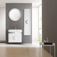 China Modern White Wall Mounted Bathroom Vanity Cabinet with Ceramic Integrated Basin 80cm for sale