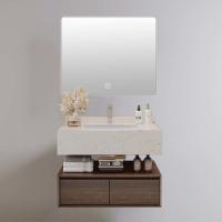 China European Style Complete Bathroom Vanity With Lighted Mirror 80cm for sale