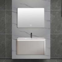 China SONSILL 80cm Floating Bathroom Vanity Cabinet with Rock Basin and LED Mirror for sale