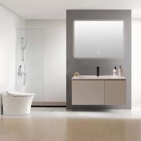 China 80cm Solid Wood Bathroom Vanity Cabinet with LED Mirror 70kg for sale